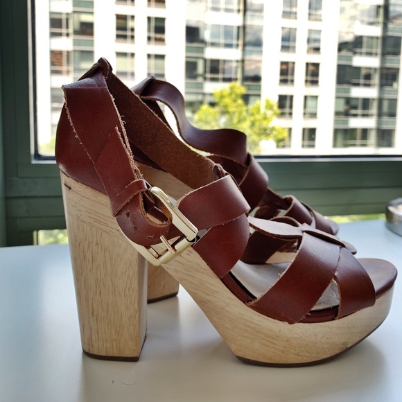 Topshop | Shoes | Topshop Brown Platform Sandals | Poshmark